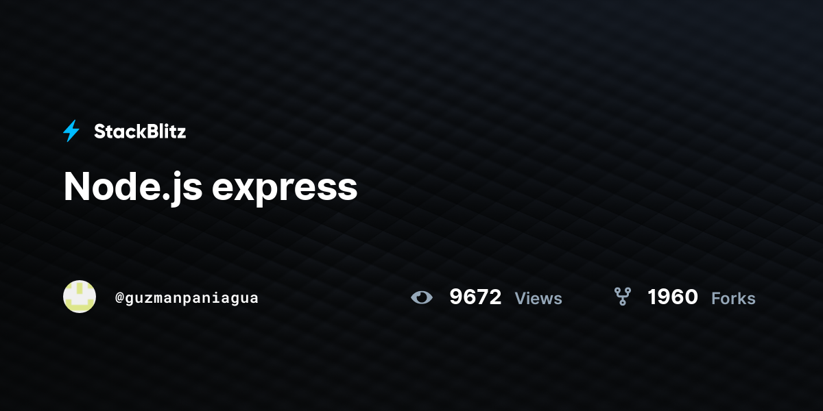 Node.js express - StackBlitz