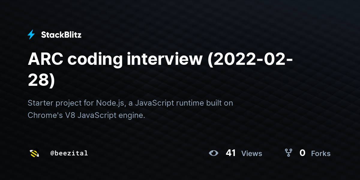 ARC coding interview (2022-02-28) - StackBlitz