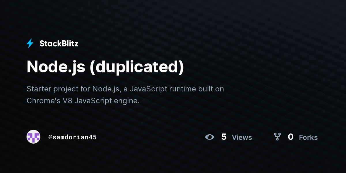 Node.js (duplicated) - StackBlitz