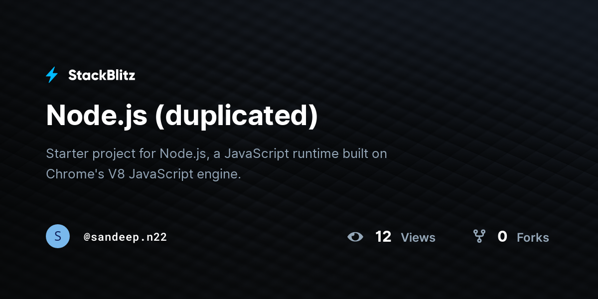 Node.js (duplicated) - StackBlitz