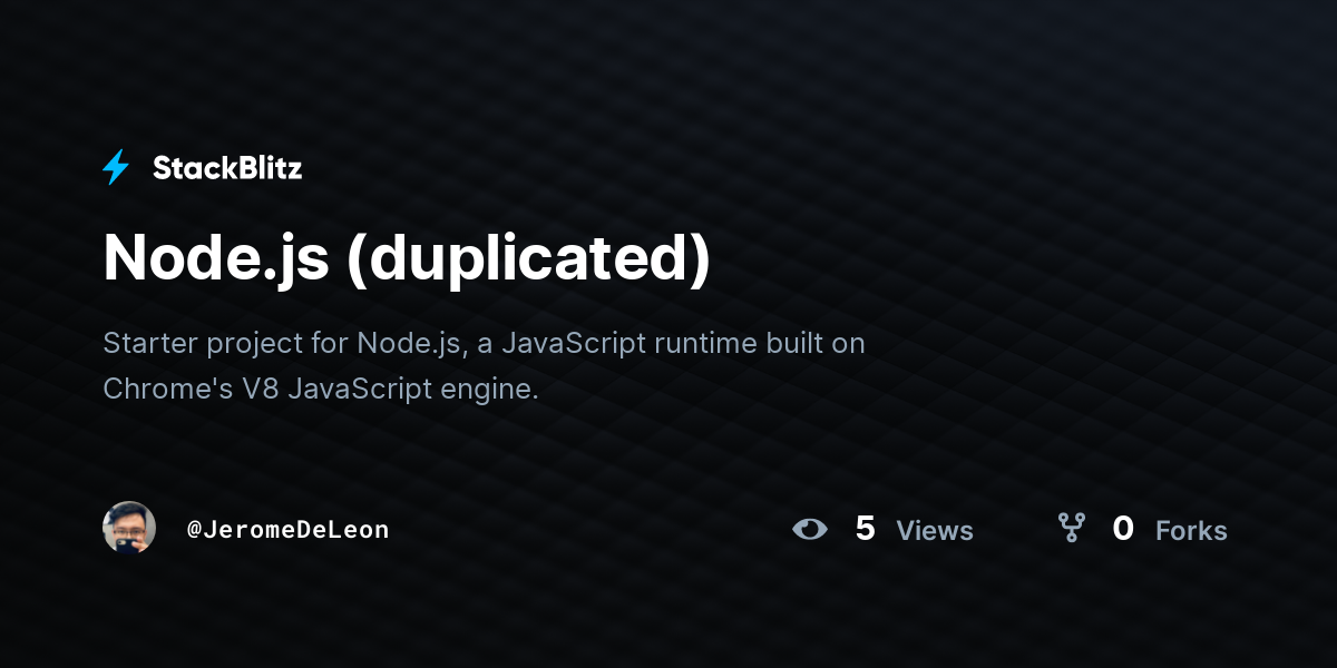 Node.js (duplicated) - StackBlitz