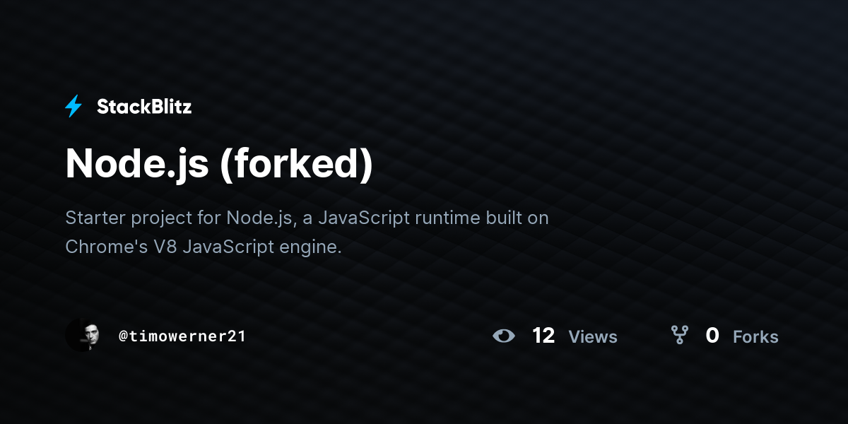 Node.js (forked) - StackBlitz