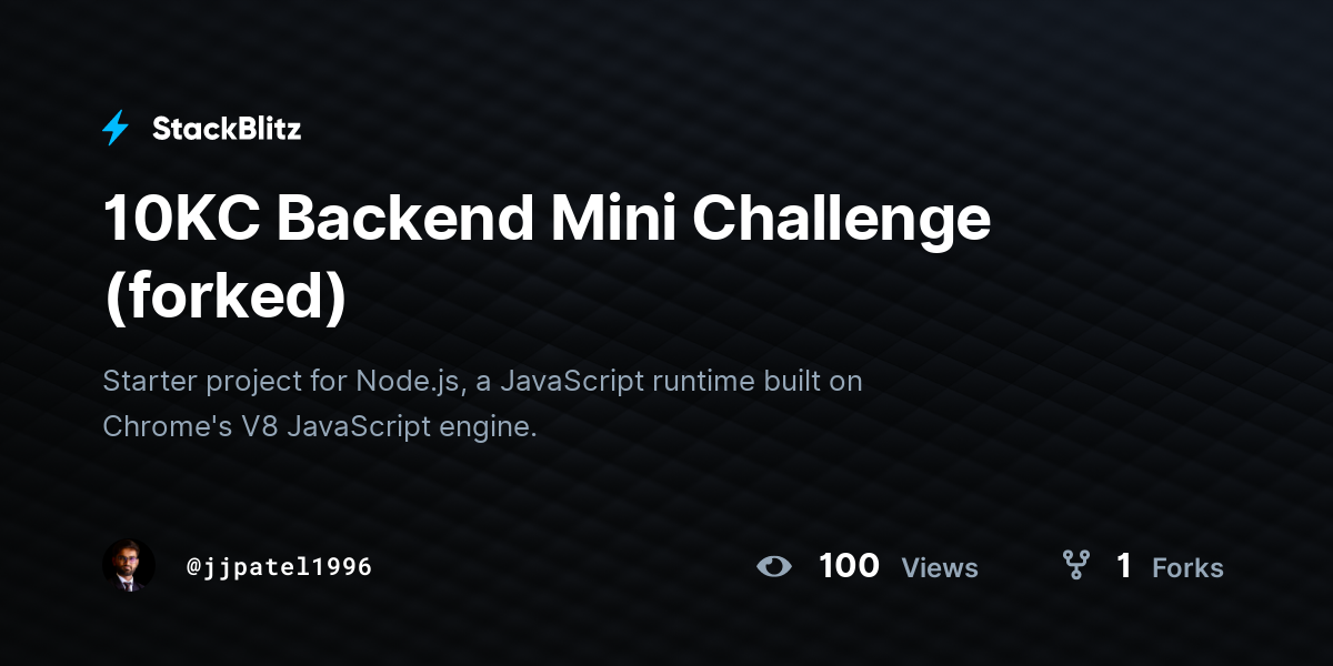 10KC Backend Mini Challenge (forked) - StackBlitz
