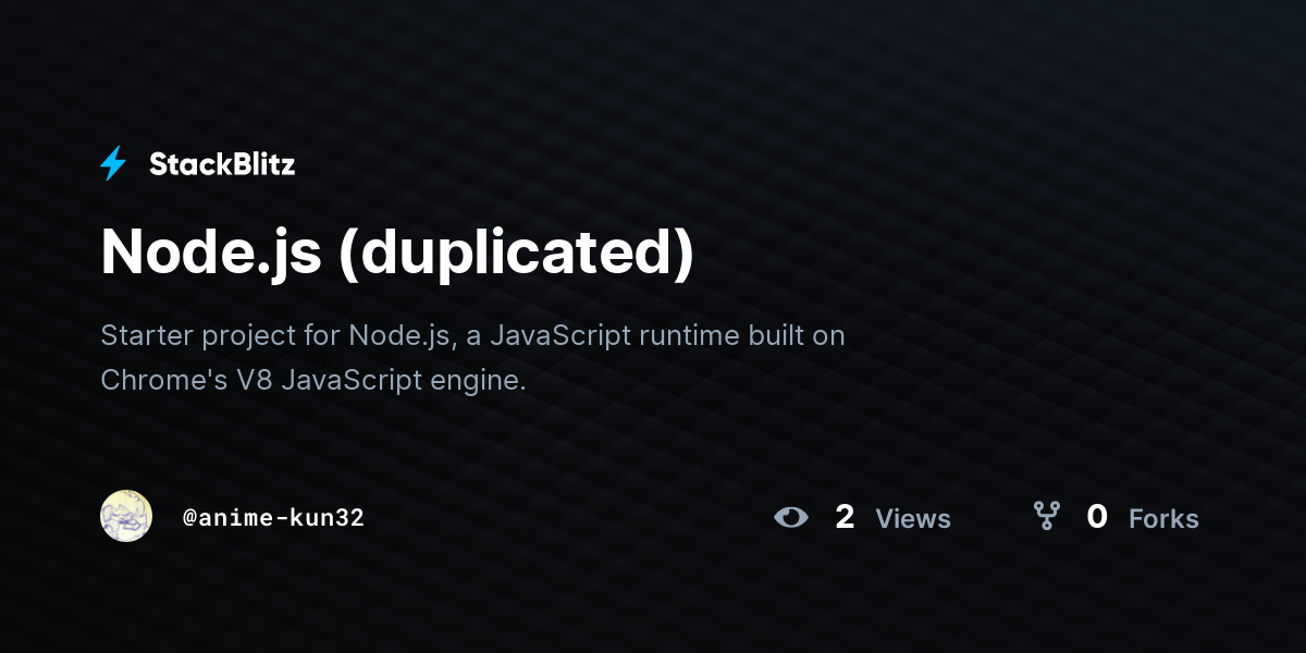 Node.js (duplicated) - StackBlitz