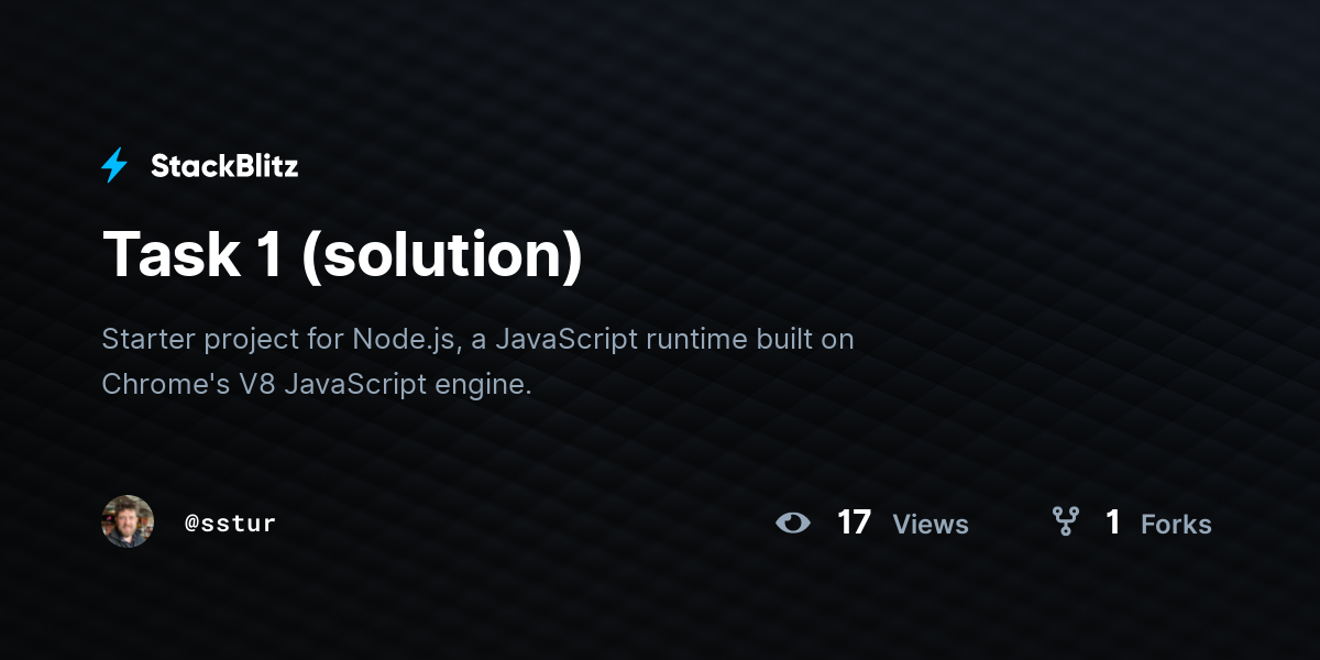 Task 1 Solution Stackblitz