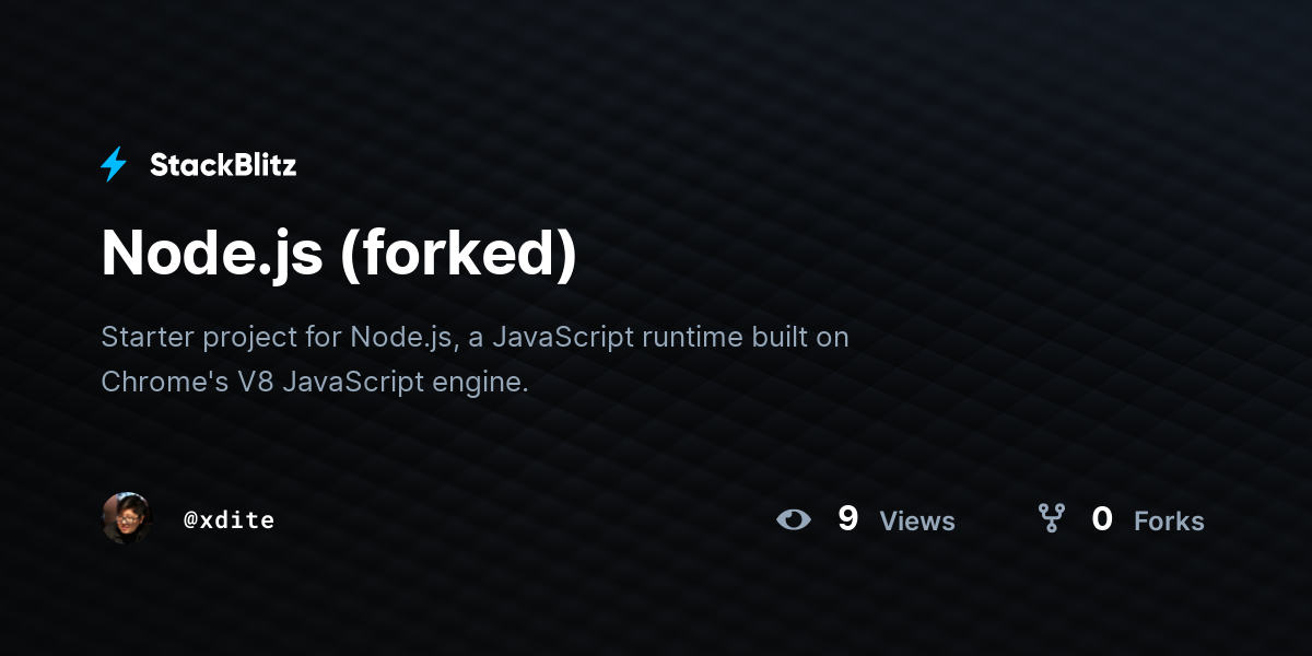 Node Js Forked Stackblitz
