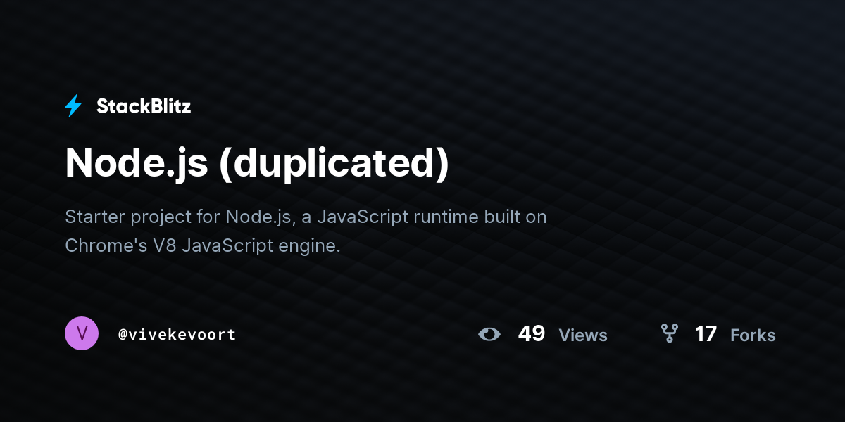 Node.js (duplicated) - StackBlitz