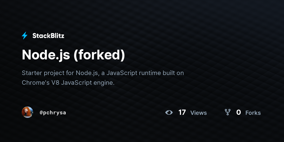 Node Js Forked Stackblitz