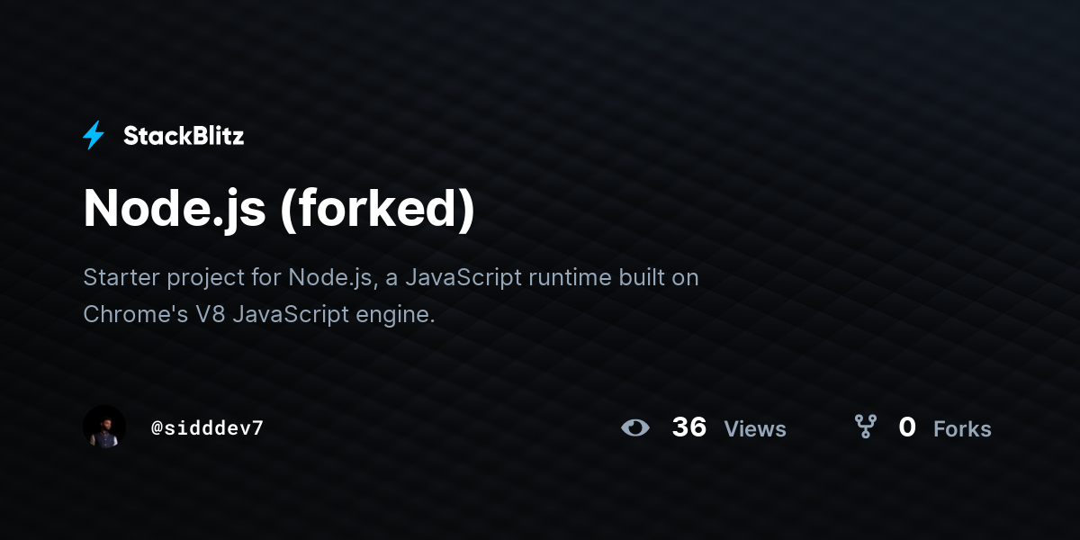 Node.js (forked) - StackBlitz