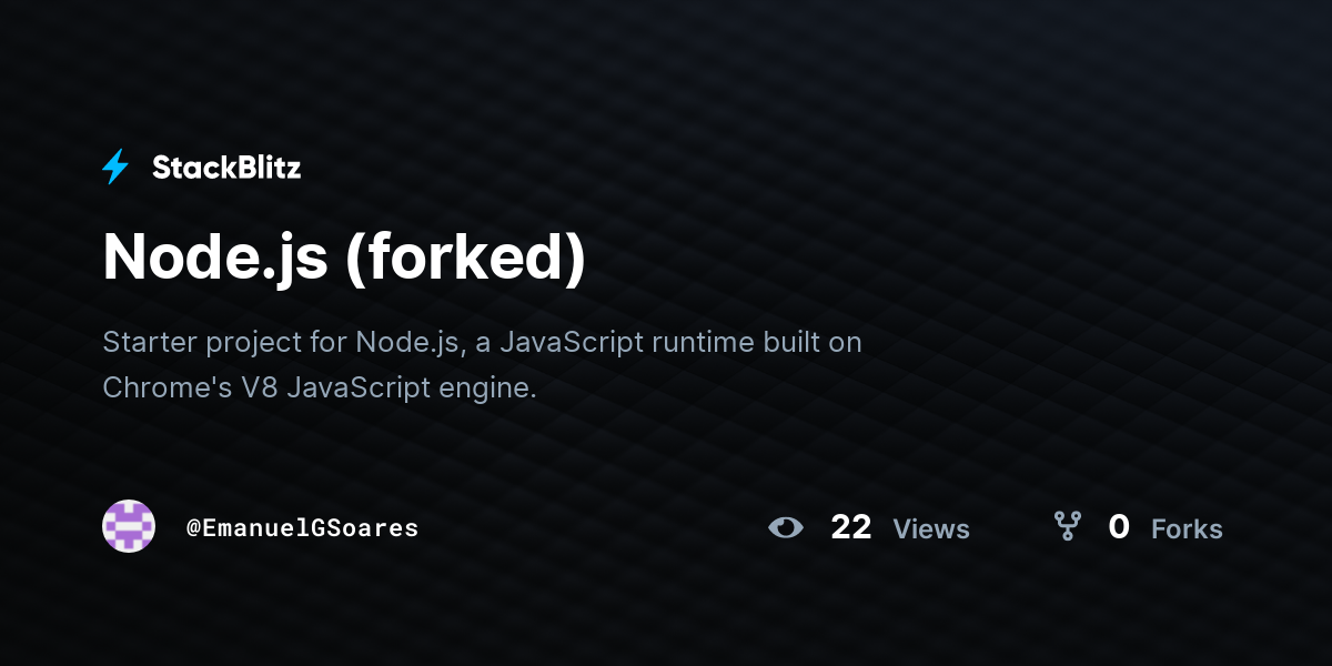 Node Js Forked Stackblitz