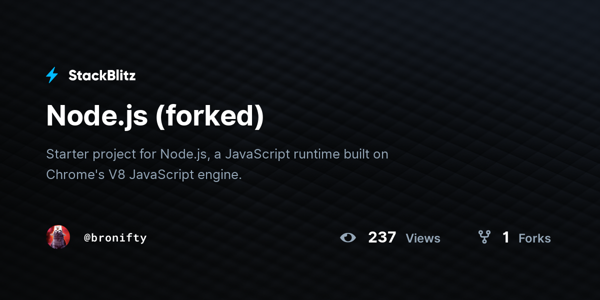 Node.js (forked) - StackBlitz