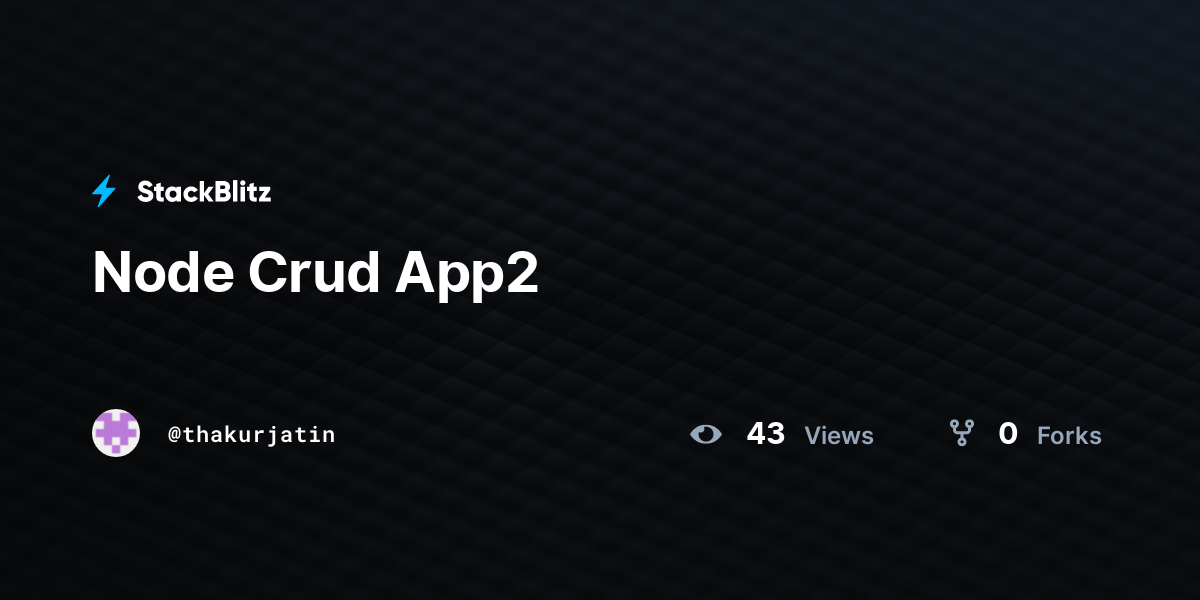 Node Crud App2 - StackBlitz