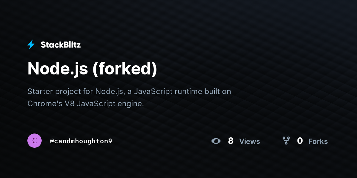 Node.js (forked) - StackBlitz