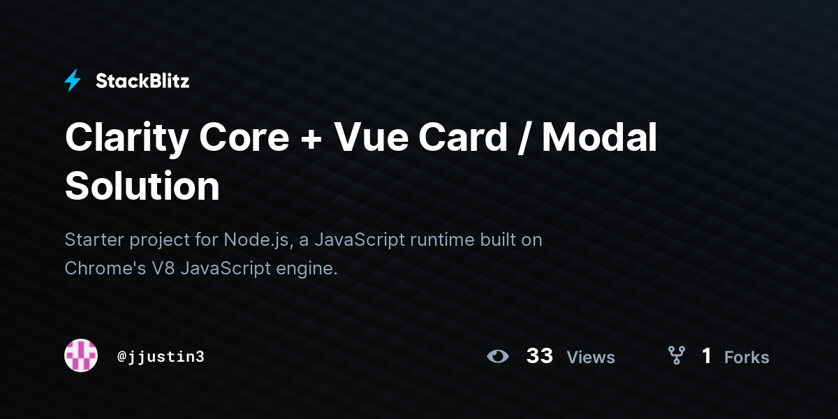 Clarity Core + Vue Card / Modal Solution - StackBlitz