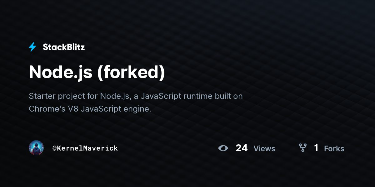 Node.js (forked) - StackBlitz