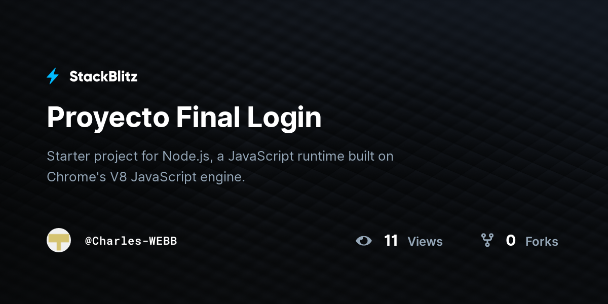 Proyecto Final Login - StackBlitz