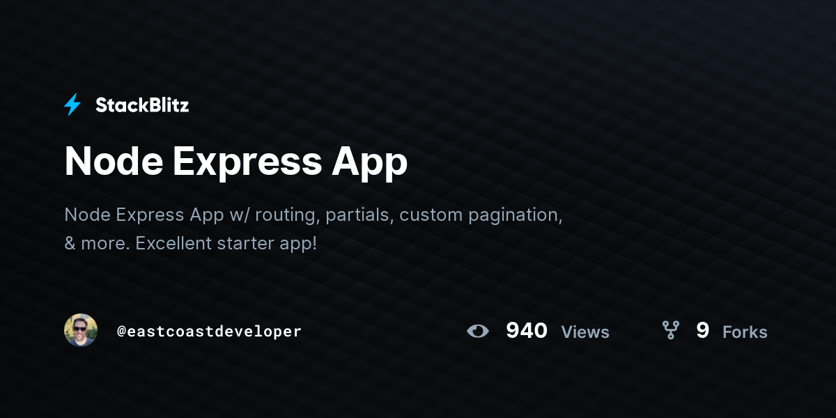 Node Express App - StackBlitz