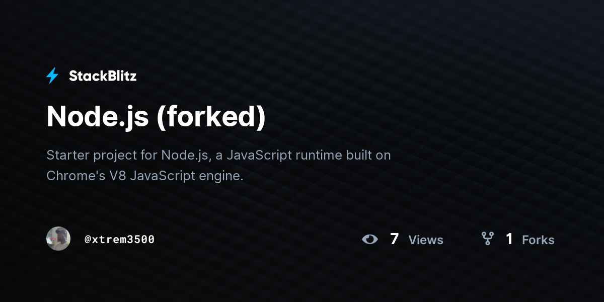 Node.js (forked) - StackBlitz