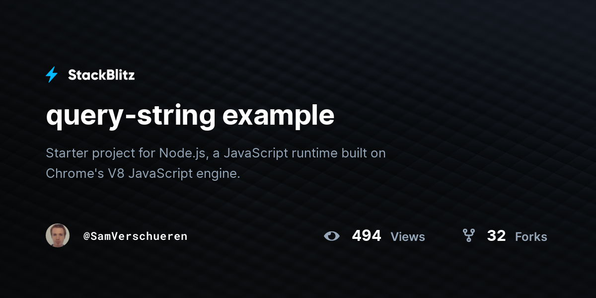 query-string example - StackBlitz