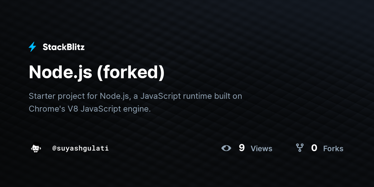 Node.js (forked) - StackBlitz