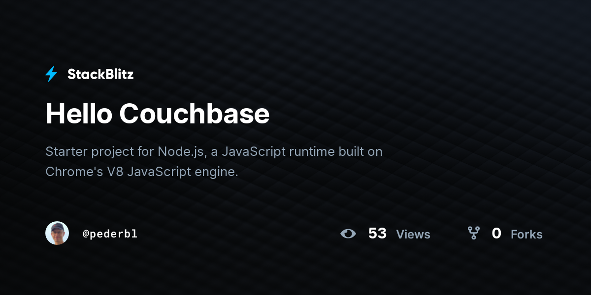 Hello Couchbase - StackBlitz