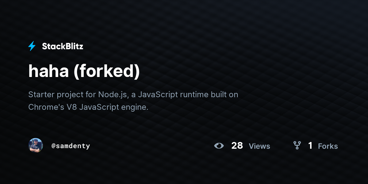 Haha Forked Stackblitz