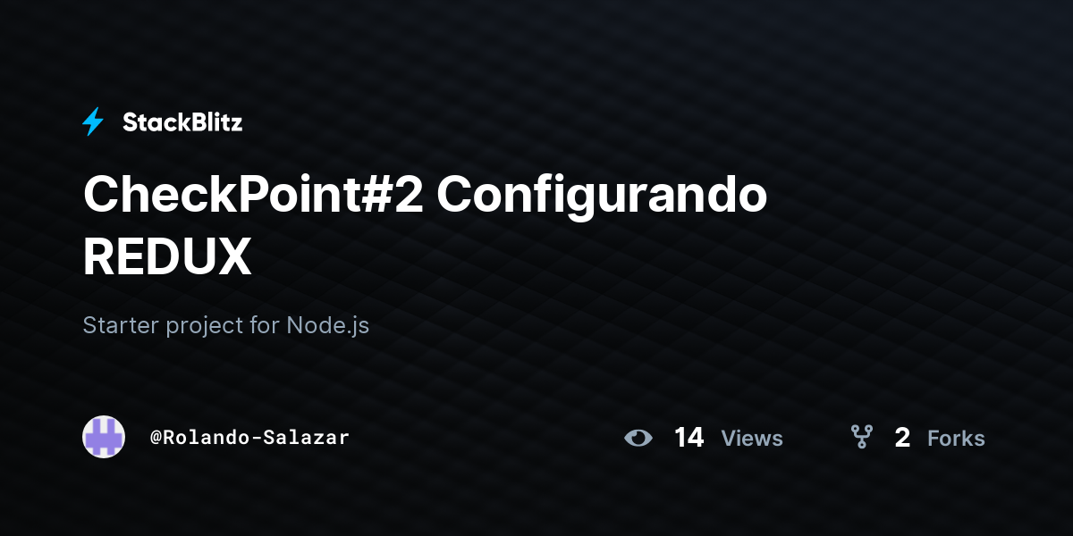CheckPoint#2 Configurando REDUX - StackBlitz