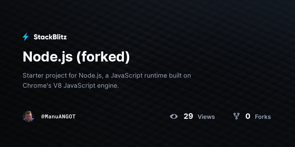 Node Js Forked Stackblitz