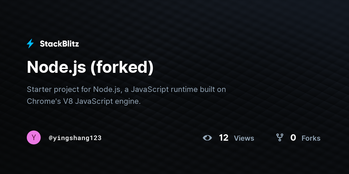 Node.js (forked) - StackBlitz
