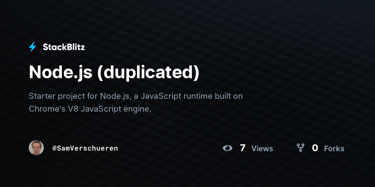 Node.js (duplicated) - StackBlitz
