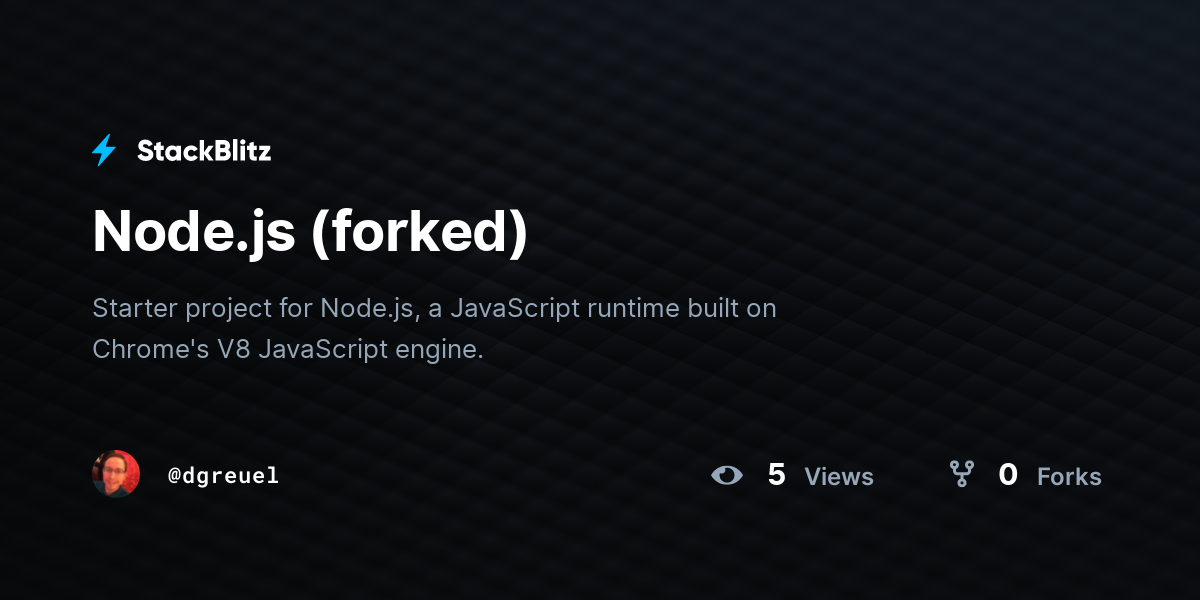 Node.js (forked) - StackBlitz