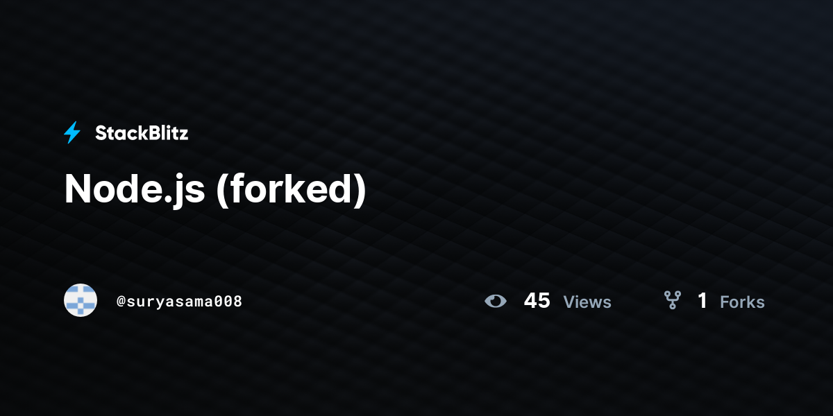 Node.js (forked) - StackBlitz