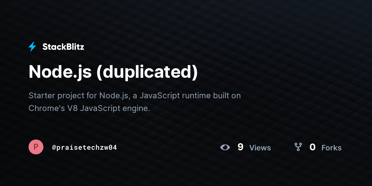 Node.js (duplicated) - StackBlitz