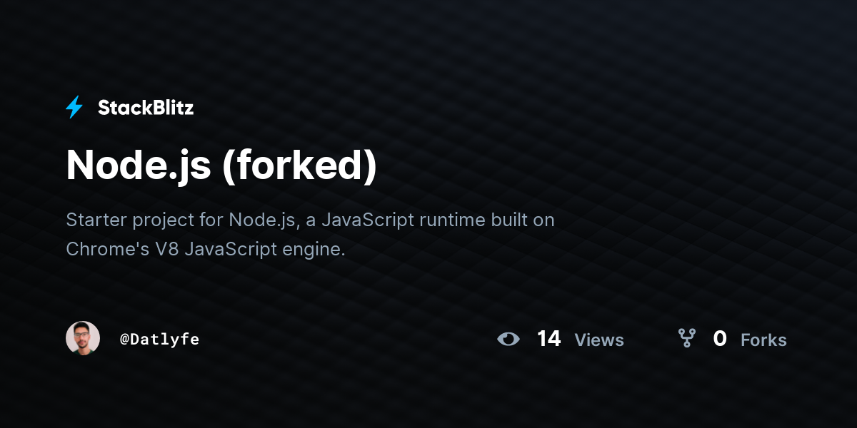 Node.js (forked) - StackBlitz