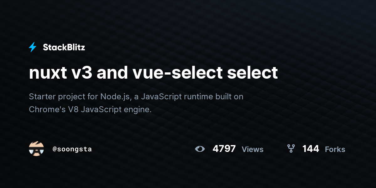 nuxt v3 and vue-select select - StackBlitz