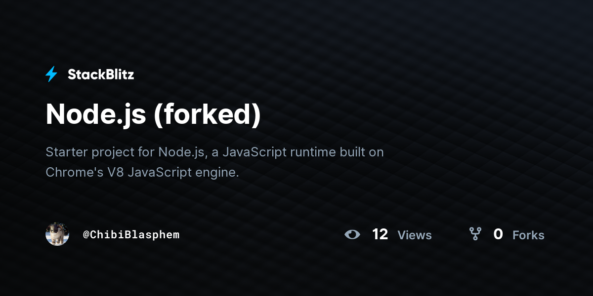 Node.js (forked) - StackBlitz