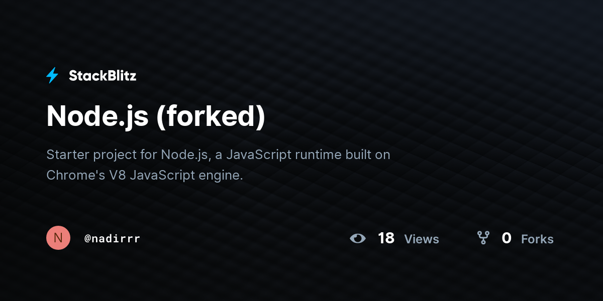 Node.js (forked) - StackBlitz