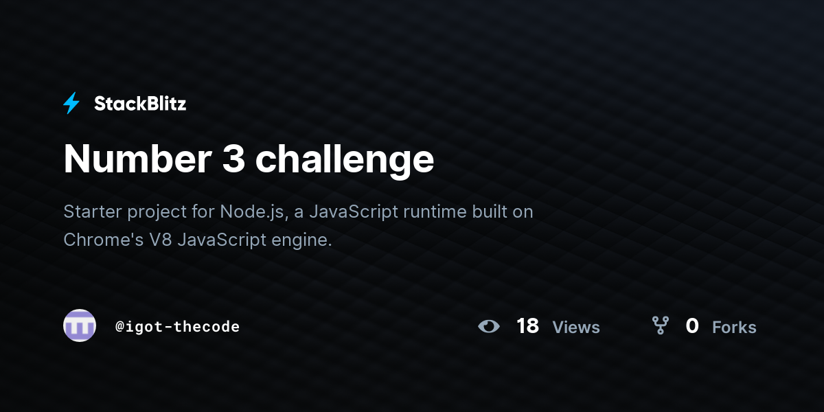 Number 3 challenge - StackBlitz