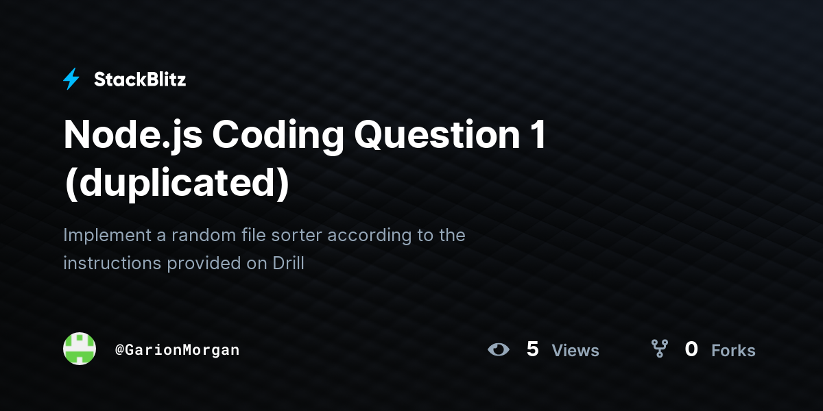 Node Js Coding Question 1 Duplicated Stackblitz