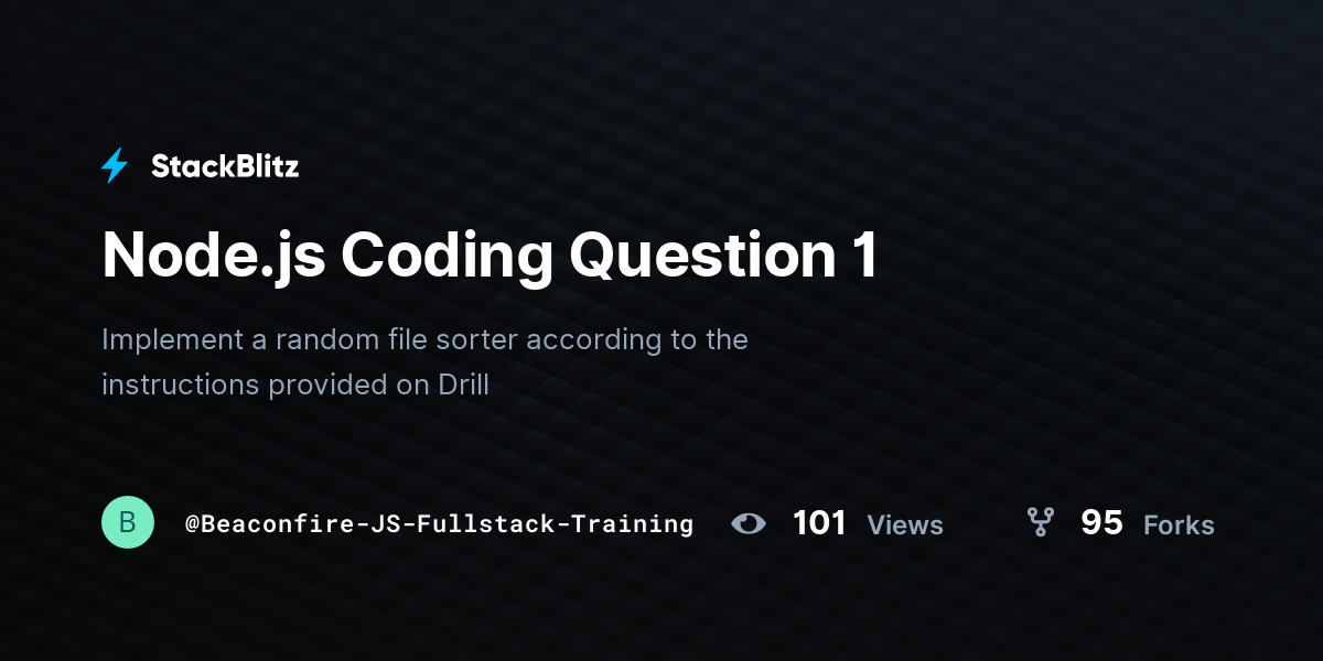 Node.js Coding Question 1 - StackBlitz