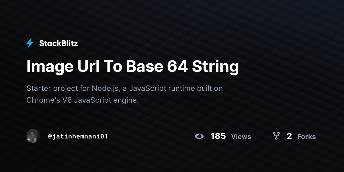 Image Url To Base 64 String - StackBlitz