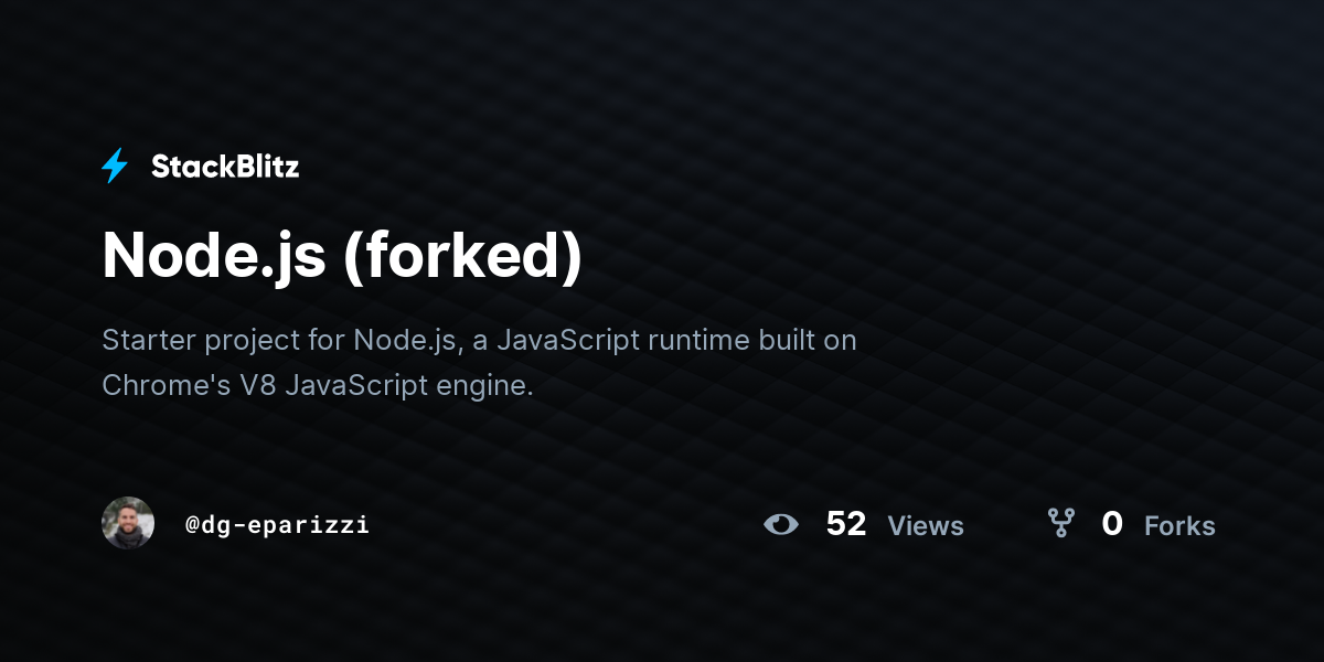 Node.js (forked) - StackBlitz
