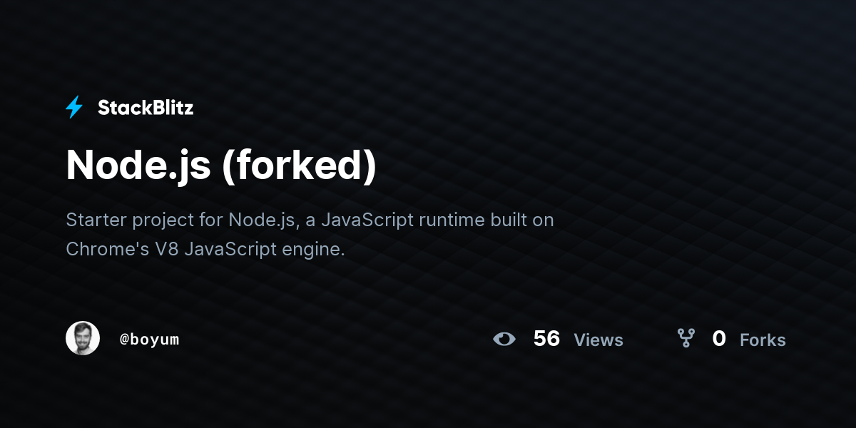 Node.js (forked) - StackBlitz