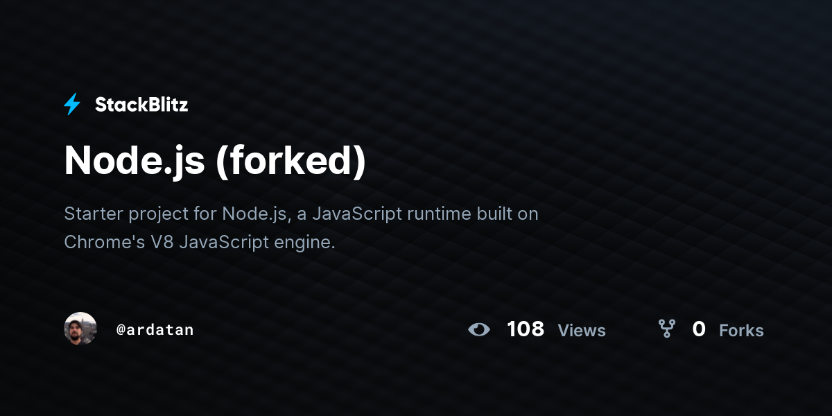 Node.js (forked) - StackBlitz