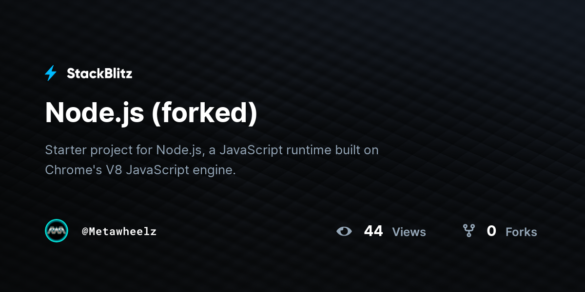 Node.js (forked) - StackBlitz