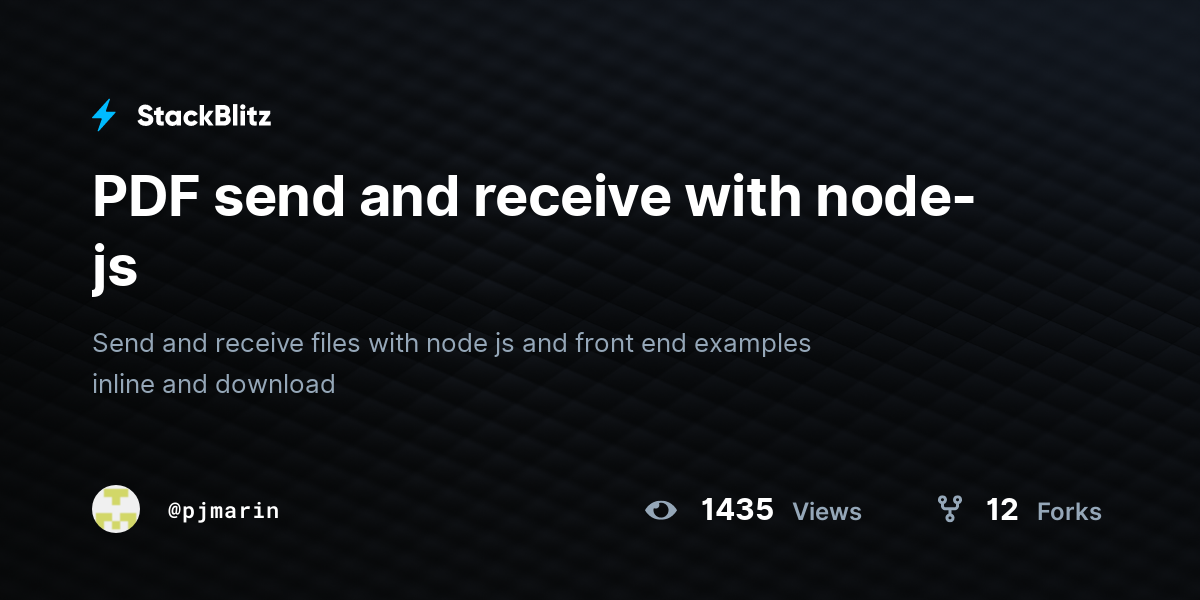 PDF send and receive with node-js - StackBlitz