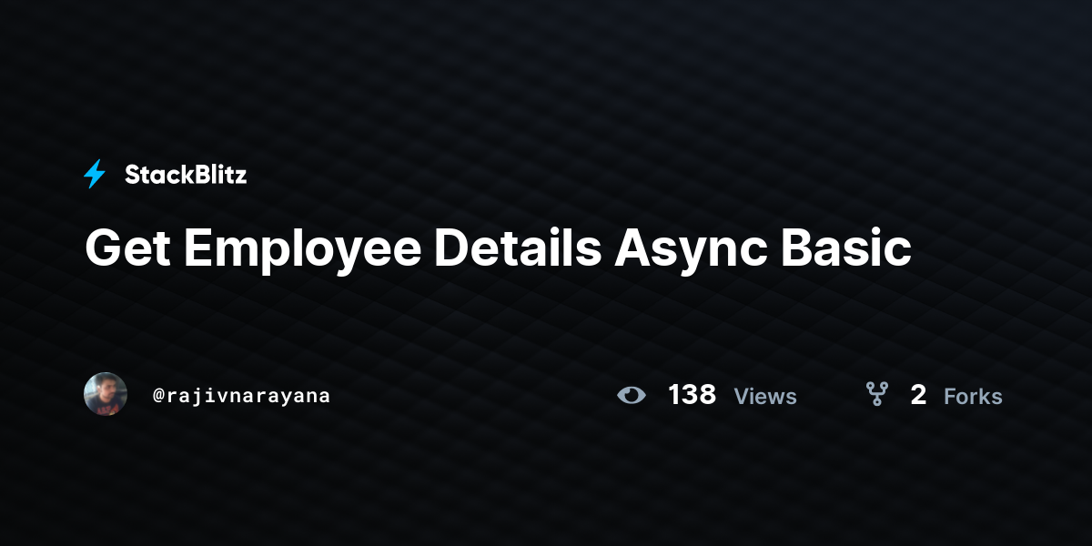 Get Employee Details Async Basic - StackBlitz