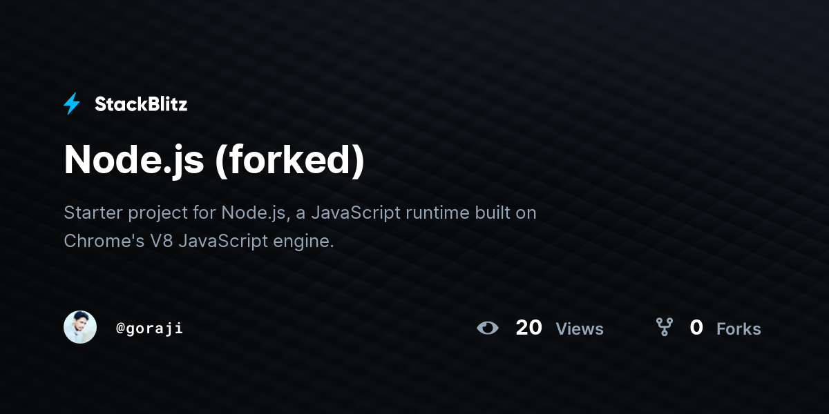 Node.js (forked) - StackBlitz