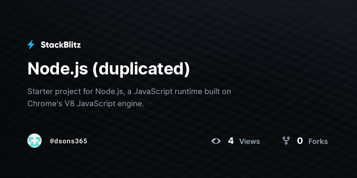Node.js (duplicated) - StackBlitz