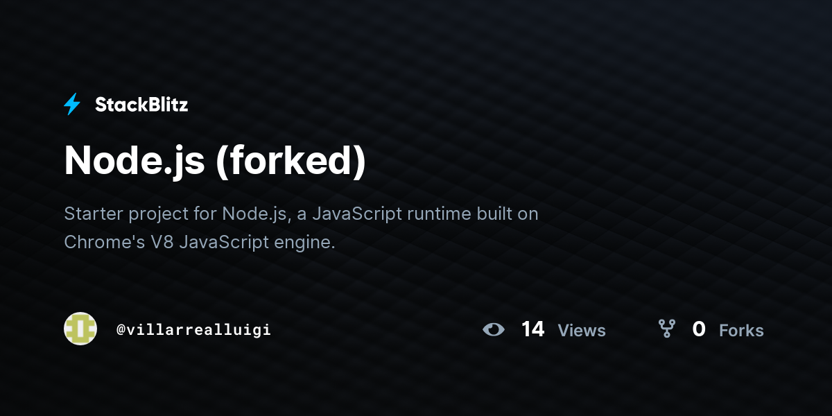 Node.js (forked) - StackBlitz